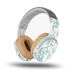 mightyskins skin compatible with skullcandy crusher wireless - blue seashells | protective, durable, and unique vinyl decal wrap cover | easy to apply, remove, and change styles | made in the usa