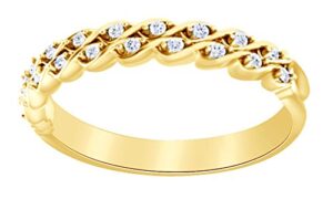 affy natural diamond vintage engagement wedding ring in 14k solid yellow gold (0.1 ct),ring size-6.5