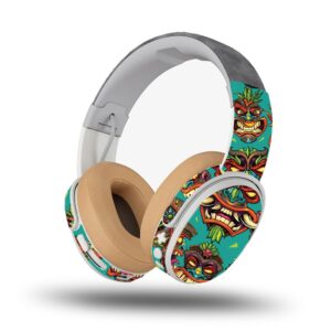 mightyskins skin compatible with skullcandy crusher wireless - crazy tikis | protective, durable, and unique vinyl decal wrap cover | easy to apply, remove, and change styles | made in the usa