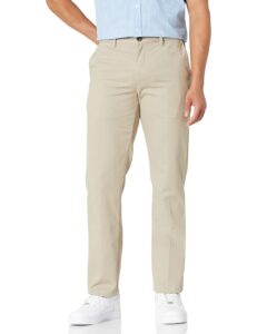 amazon essentials men's slim-fit wrinkle-resistant flat-front chino pant, khaki brown, 34w x 32l