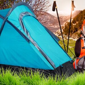 Alvantor Camping Tent Outdoor Warrior Pro Backpacking Light Weight Not Waterproof Family Tent Pop Up Instant Portable Compact Shelter Easy Set Up (PATENT PENDING), Teal, 83” x 55” x 42”H (9013)