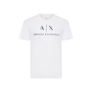 a|x armani exchange mens crew neck logo tee t shirt, white, medium us