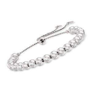 ross-simons 6mm sterling silver bead bolo bracelet