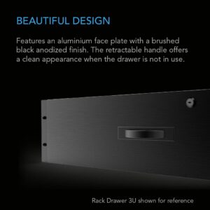 AC Infinity Rack Mount Drawer 3U with Aluminum Faceplate, with Lock and Key, for 19” Equipment Server AV DJ Cabinets Racks