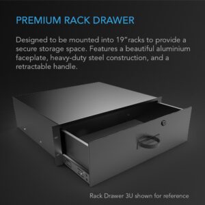 AC Infinity Rack Mount Drawer 3U with Aluminum Faceplate, with Lock and Key, for 19” Equipment Server AV DJ Cabinets Racks