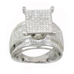 white diamond sterling silver ring, 0.33 ct round cut diamond wedding ring, multi band diamond ring gift for women