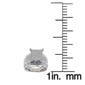 White Diamond Sterling Silver Ring, 0.33 Ct Round Cut Diamond Wedding Ring, Multi Band Diamond Ring gift for Women