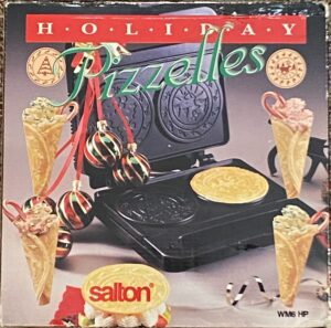 holiday pizzelle maker with 4 christmas designs