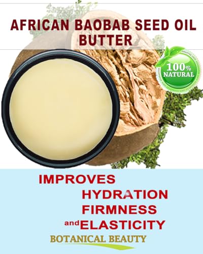 Botanical Beauty BAOBAB SEED OIL BUTTER 100% Natural RAW VIRGIN UNREFINED for Skin, Hair, Lip and Nail Care. 8 Fl. oz. - 240 ml. Rich in Vitamin E