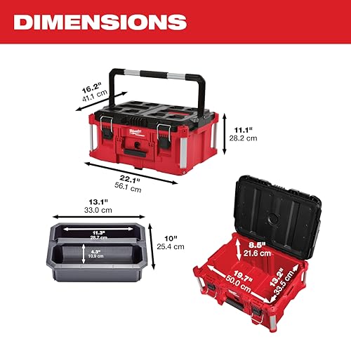 Milwaukee Electric Tool 48-22-8425 Pack out, Large Tool Box, Red