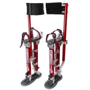 metaltech i-bmds2440 buildman grade 24-in. to 40-in. drywall stilts 2-pack, anodized aluminum stilts for adults, drywall tools for home improvement, paint stilts with anti-fatigue comfort straps