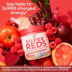 COUNTRY FARMS Super Reds, Energizing Polyphenol Superfood, 48 Super Fruits and Berries, Powerful Antioxidants and Polyphenols, Supports Energy, 20 Servings, Mixed Berry Flavor