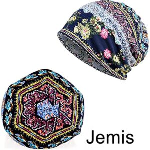 Jemis Skullies Beanies Thin Bonnet Cap Autumn Casual Beanies Hat (2 Pack)