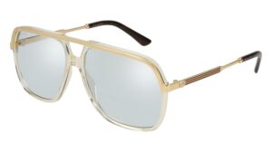 gucci gg 0200 s- 005 yellow/light blue gold sunglasses