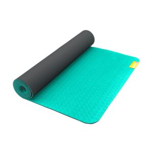 hugger mugger earth elements 5 mm yoga mat - teal onyx - grippy texture, reversible, cushion, non-toxic biodegradeable material, lightweight