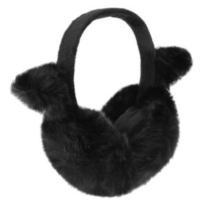 MioCloth Winter Cute Cat Kitten Ear Warmer Earmuffs Faux Fur Plush Ear Cover For Girls Women Black