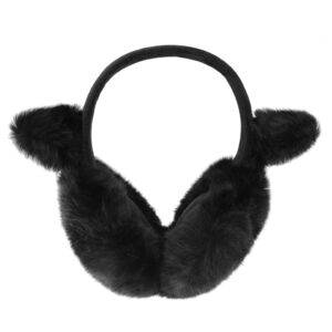 MioCloth Winter Cute Cat Kitten Ear Warmer Earmuffs Faux Fur Plush Ear Cover For Girls Women Black