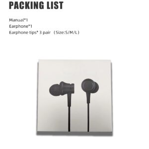 Xiaomi Mi in-Ear Headphones Basic, Piston in-Ear Headphones Earphones Earbuds Headset with Remote & Mic, Black