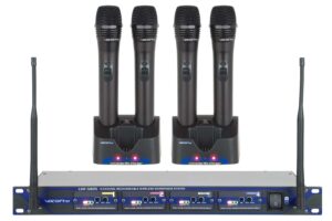 vocopro uhf580510 professional rechargeable 4-channel uhf wireless microphone system