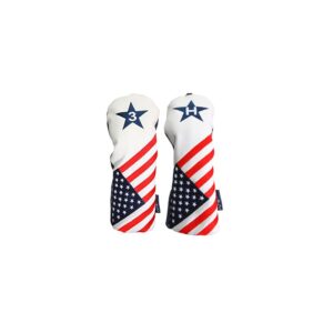 usa 3 & h headcover patriot golf vintage retro patriotic fairway wood and hybrid head cover fits all modern fairway wood and hybrid clubs