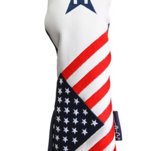 USA 3 & H Headcover Patriot Golf Vintage Retro Patriotic Fairway Wood and Hybrid Head Cover Fits All Modern Fairway Wood and Hybrid Clubs