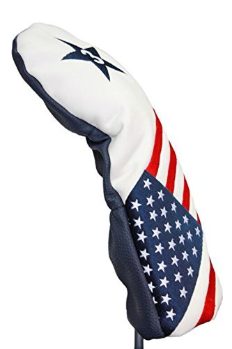 USA 3 & H Headcover Patriot Golf Vintage Retro Patriotic Fairway Wood and Hybrid Head Cover Fits All Modern Fairway Wood and Hybrid Clubs