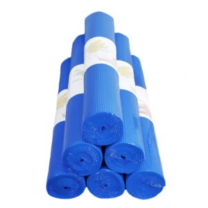 hello fit - kid’s short yoga mats - economical 6-pack - easy to clean - non-slip (blue)