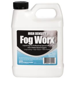 fogworx extreme high density fog juice - long lasting, high output, odorless water based machine fluid - 1 quart, 32 ounces for 400 to 1500 watt machines