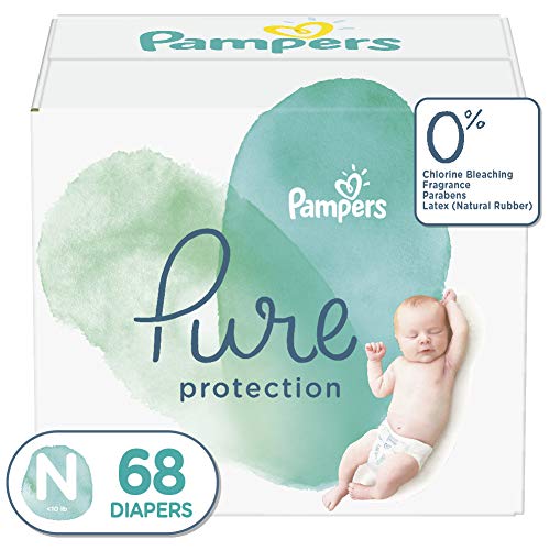 Pampers Pure Protection Disposable Baby Diapers, Hypoallergenic and Unscented, 68 Count, For Newborns up to 10 Pounds