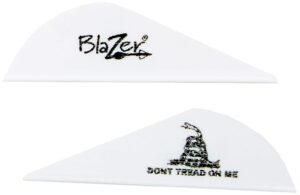 bohning blazer vanes don't tread on me 2" - white (100 pack)