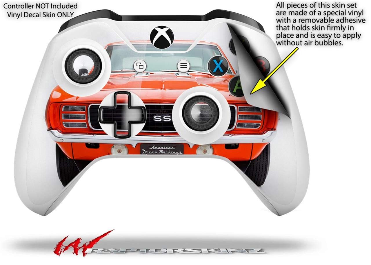 WraptorSkinz Decal Vinyl Skin Wrap compatible with XBOX One S/X Controller - 1969 Chevy Camaro Orange 3813 (CONTROLLER NOT INCLUDED)