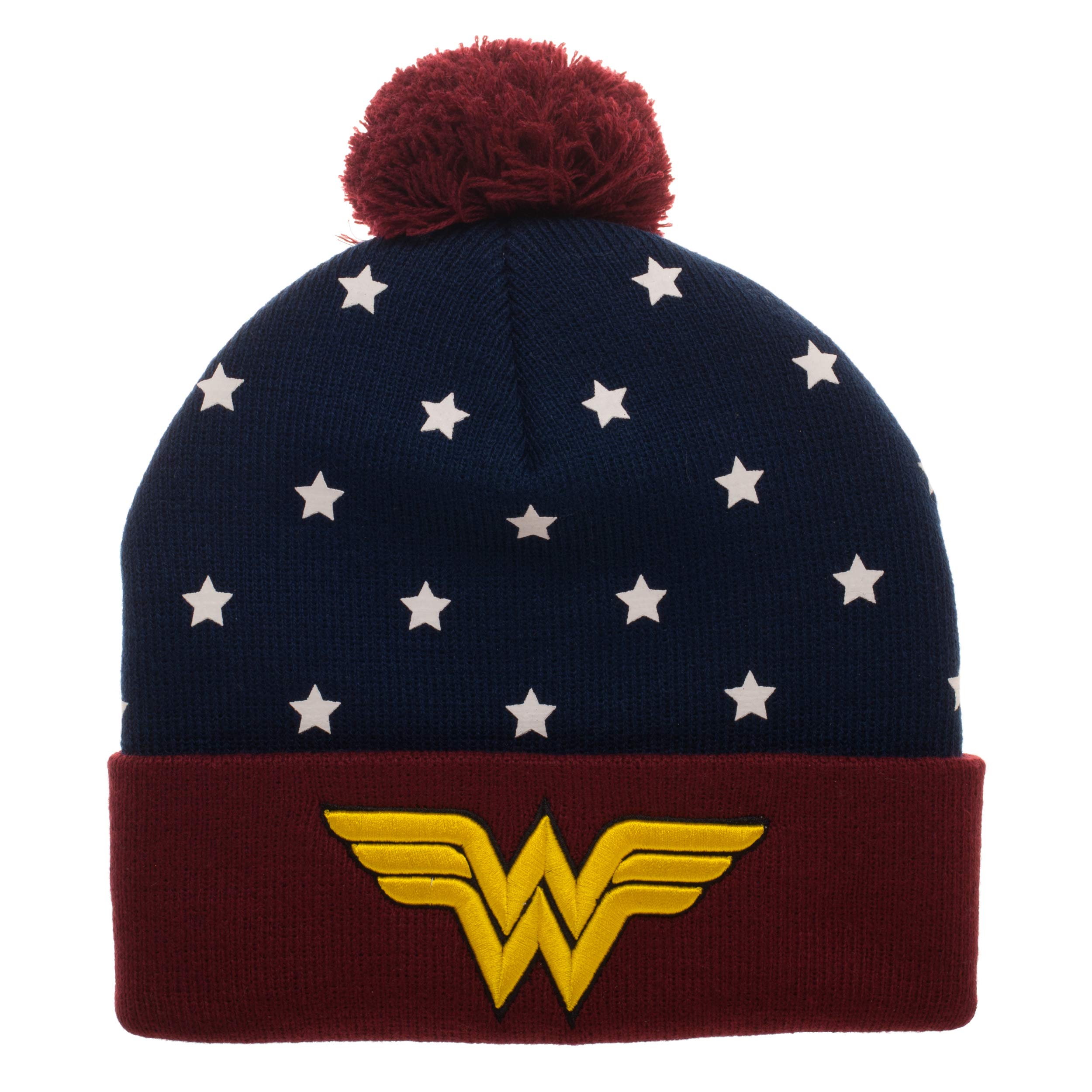 Wonder Woman Navy Red Juniors Beanie Cap Hat Licensed