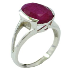 55carat genuine indian ruby sterling silver ring for women oval shape birthstone size 5,6,7,8,9,10,11,12