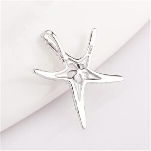 LGSY Sterling Silver Twisted Screw Starfish Bail Pin Pendant Fitting for Pearl Jewelry, Design Pendant Mount for Women DIY Jewelry Making