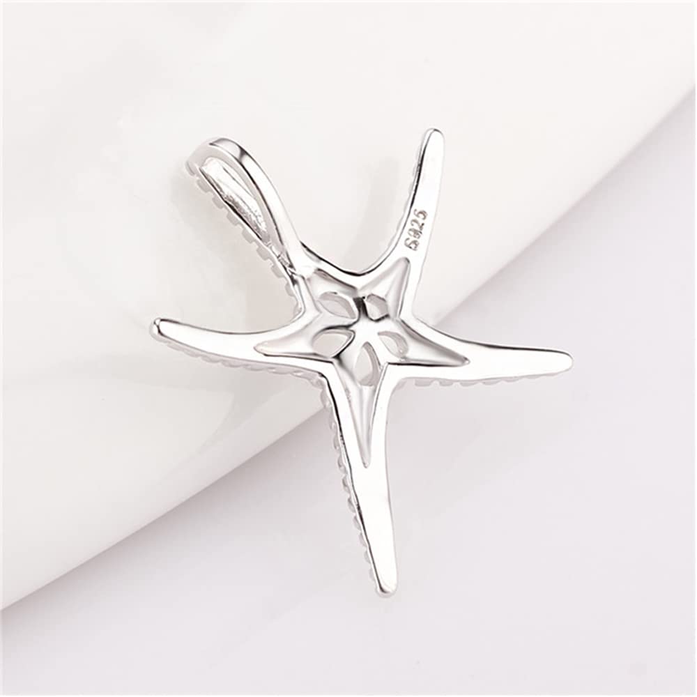 LGSY Sterling Silver Twisted Screw Starfish Bail Pin Pendant Fitting for Pearl Jewelry, Design Pendant Mount for Women DIY Jewelry Making