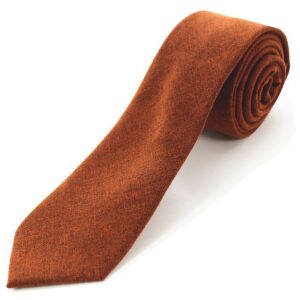 JEMYGINS 2.4" Cotton Necktie Orange Mens Cashmere Wool Skinny Tie (5)