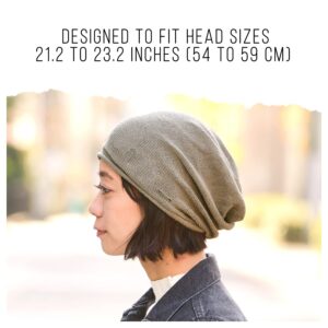 CHARM Men Slouchy Silk Beanie Hat - Women Slouch Chemo Cap Skull Knit Beanies Black