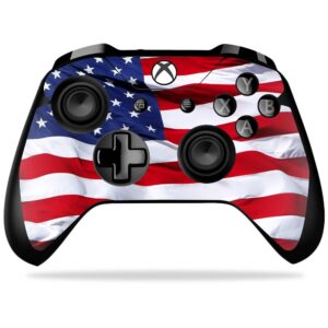 mightyskins skin compatible with microsoft xbox one x controller - american flag | protective, durable, and unique vinyl decal wrap cover | easy to apply, remove, and change styles | made in the usa