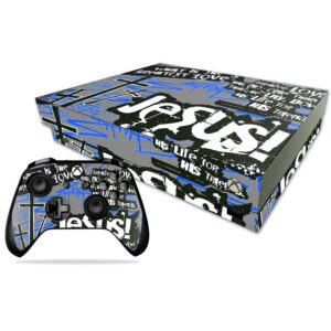 mightyskins skin compatible with xbox one x combo - love jesus | protective, durable, and unique vinyl decal wrap cover | easy to apply, remove, and change styles | made in the usa