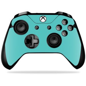 mightyskins skin compatible with microsoft xbox one x controller - solid turquoise | protective, durable, and unique vinyl wrap cover | easy to apply, remove, and change styles | made in the usa