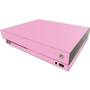 mightyskins skin compatible with microsoft one x console only - solid pink | protective, durable, and unique vinyl decal wrap cover | easy to apply, remove, and change styles | made in the usa