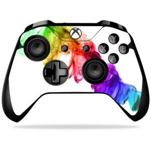 mightyskins skin compatible with microsoft xbox one x controller - rainbow smoke | protective, durable, and unique vinyl decal wrap cover | easy to apply, remove, and change styles | made in the usa