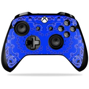 MightySkins Skin Compatible with Microsoft Xbox One X Controller - Blue Bandana | Protective, Durable, and Unique Vinyl Decal wrap Cover | Easy to Apply, Remove, and Change Styles | Made in The USA