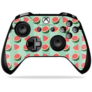 mightyskins skin compatible with microsoft xbox one x controller - watermelon patch | protective, durable, and unique vinyl wrap cover | easy to apply, remove, and change styles | made in the usa