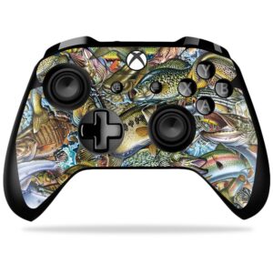 mightyskins skin compatible with microsoft xbox one x controller - action fish puzzle | protective, durable, and unique vinyl wrap cover | easy to apply, remove, and change styles | made in the usa