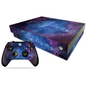 mightyskins skin compatible with microsoft xbox one x - nebula | protective, durable, and unique vinyl decal wrap cover | easy to apply, remove, and change styles | made in the usa