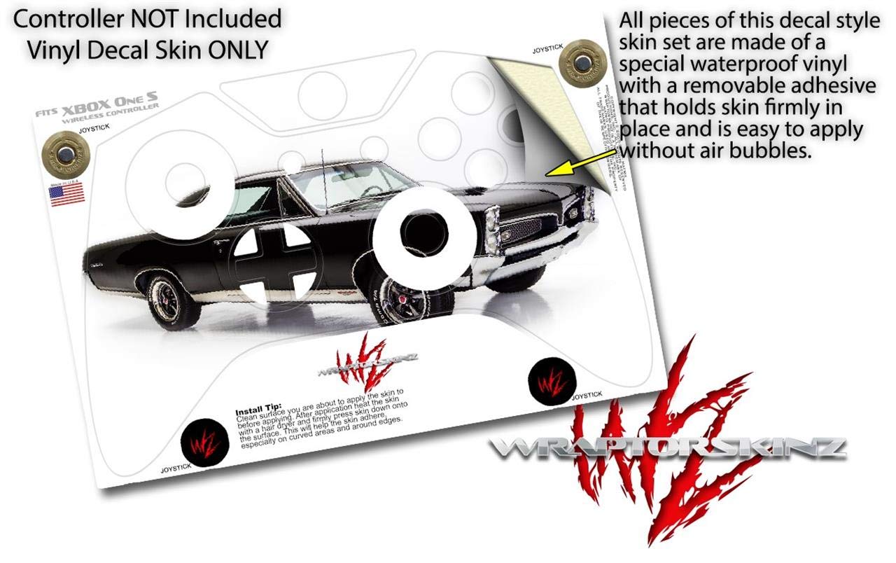 WraptorSkinz Decal Vinyl Skin Wrap compatible with XBOX One S / X Controller - 1967 Black Pontiac GTO 3786 (CONTROLLER NOT INCLUDED)