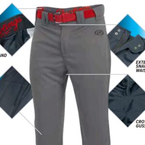 Rawlings | LAUNCH SERIES Knicker Baseball Pants | Youth Medium | Grey/Navy