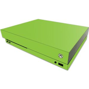 mightyskins skin compatible with microsoft one x console only - solid lime green | protective, durable, and unique vinyl decal wrap cover | easy to apply, remove, and change styles | made in the usa