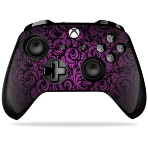 mightyskins skin compatible with microsoft xbox one x controller - purple style | protective, durable, and unique vinyl decal wrap cover | easy to apply, remove, and change styles | made in the usa